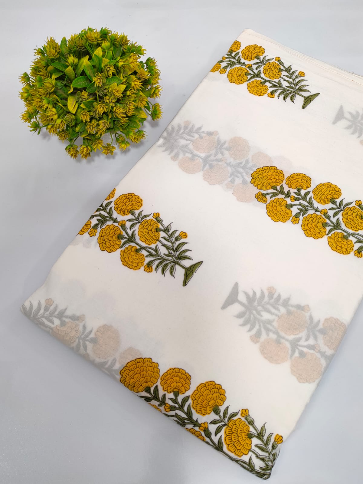 Boota Print Hand Block Pure Cotton Fabric - JBRWKBMA11 – Jaipur Bazar