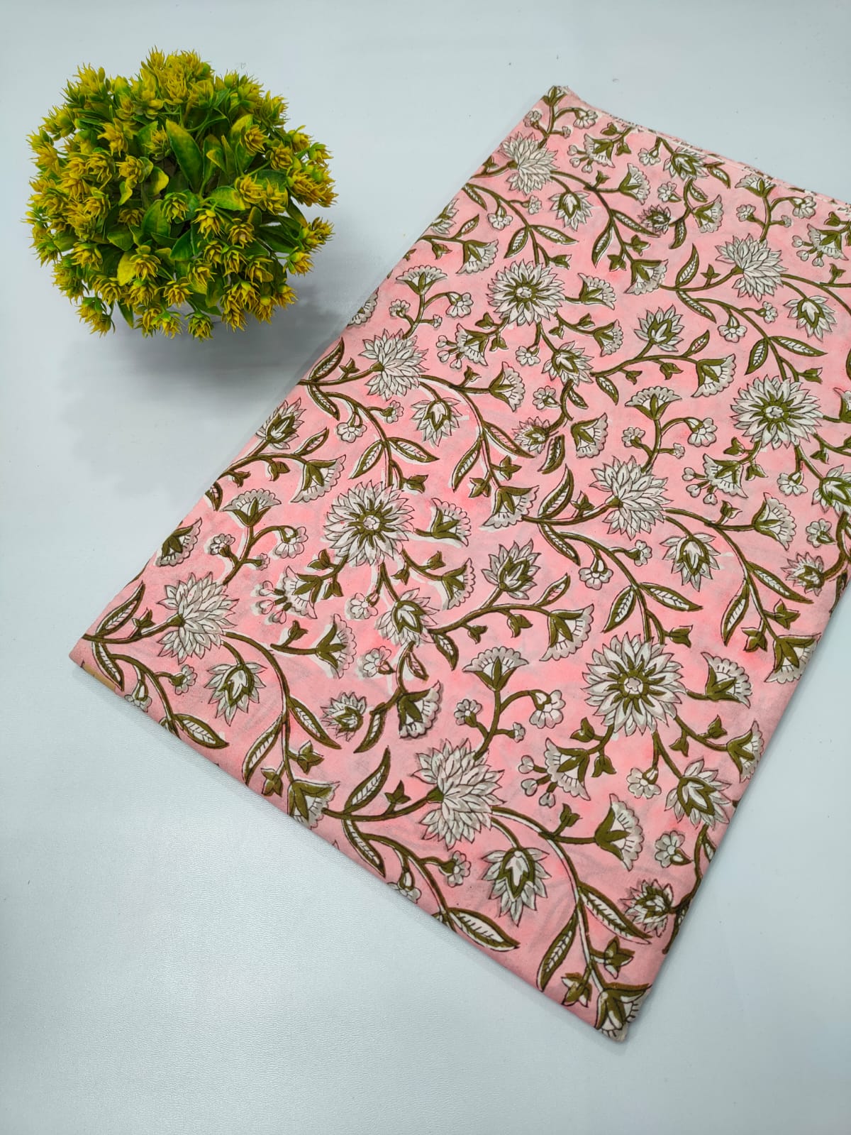 Sanganeri Hand Block Pure Cotton Fabric - JBRBKD72 – Jaipur Bazar