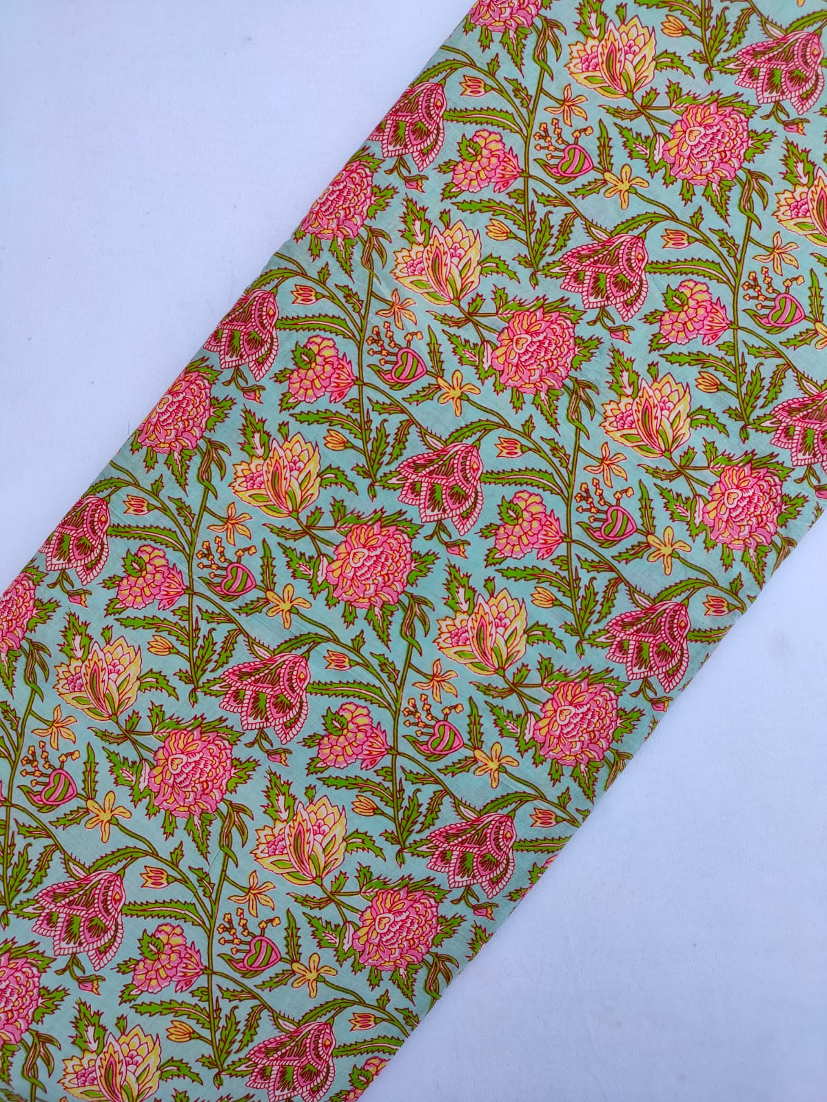 Sanganeri Print Pure Cotton Fabric - JBRJF406 – Jaipur Bazar